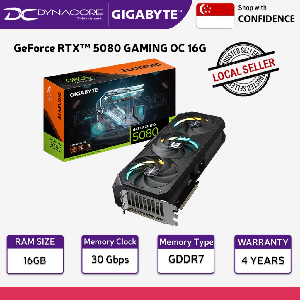 Gigabyte GeForce RTX 5080 Gaming OC 16GB GDDR7 Graphics Card - RTX5080 ...