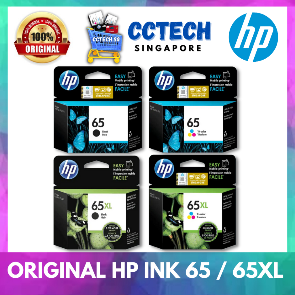 Original Hp 65 Hp 65xl Ink Cartridge Black And Tri Color Sg Ready