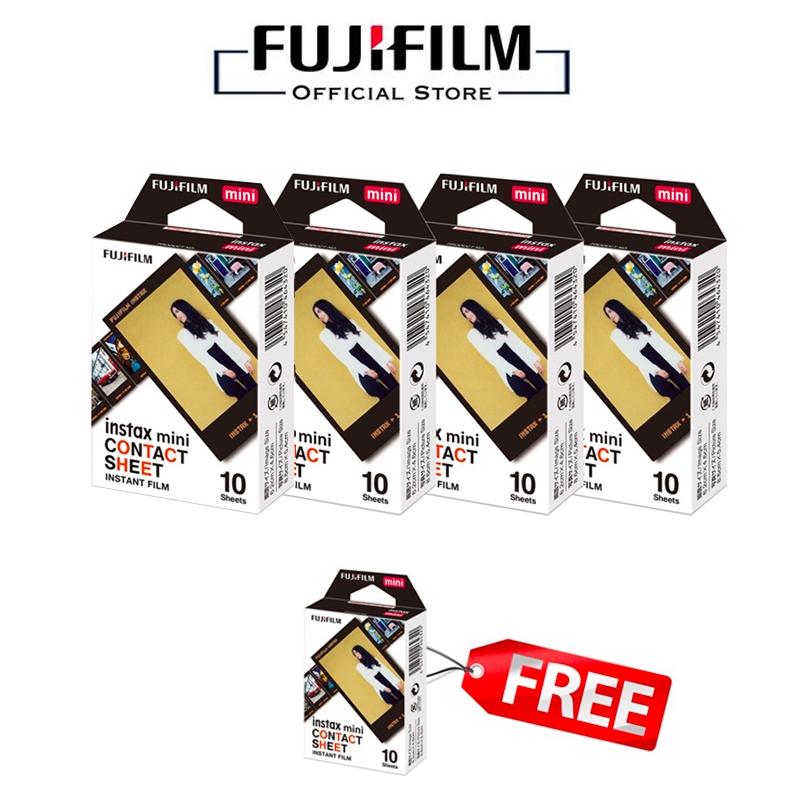 Fujifilm Instax Mini Film Contact Sheet Film [Bundle of 4 Packs + 1 ...