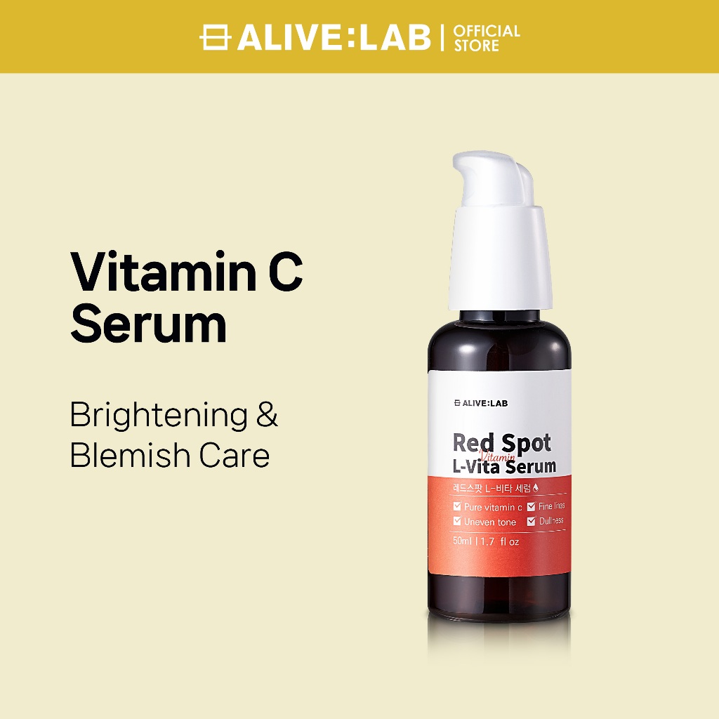 ALIVELAB Red Spot L-Vita Serum, Pure Vitamin C Face Serum for Anti-Aging Skin Brightening Dark ...
