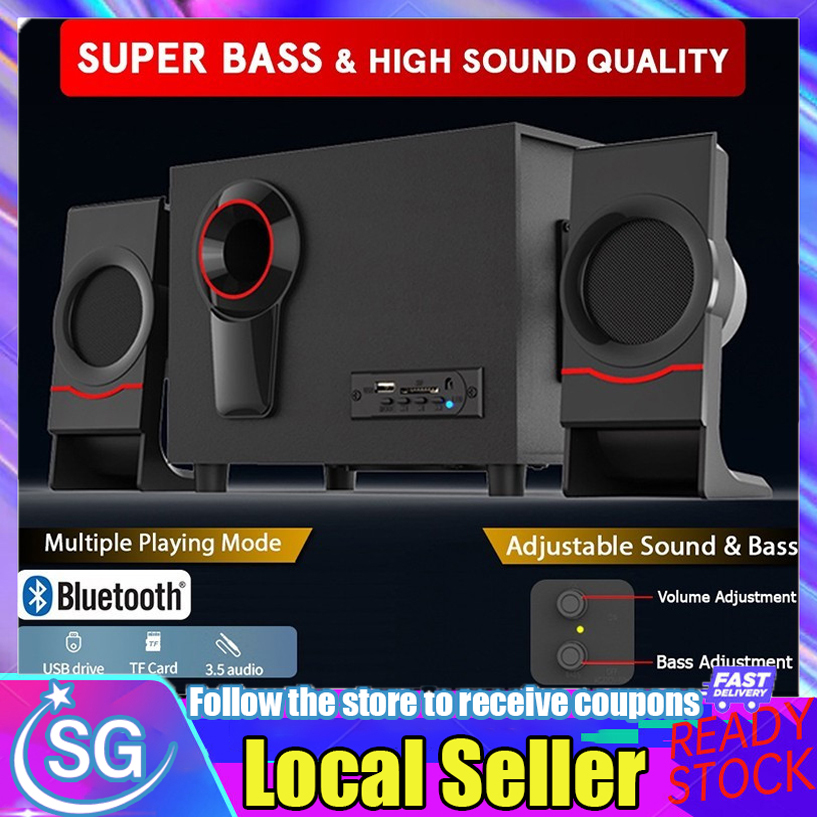 【Ready stock】USB Bass Speaker Set Bluetooth Strong Bass Stereo Surround ...