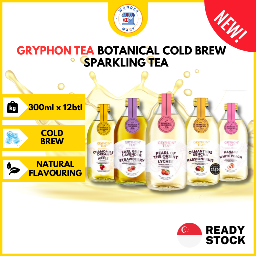 GRYPHON TEA Botanical Cold Brew Sparkling Tea 300ml x 12 bottles (Carton) | Shopee Singapore