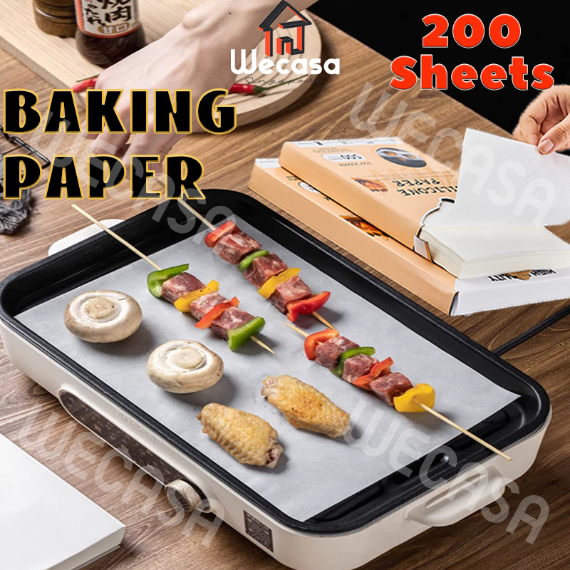 [SG] 200 Sheets 23x33cm Baking Paper Pre Cut Parchment Paper For Baking ...