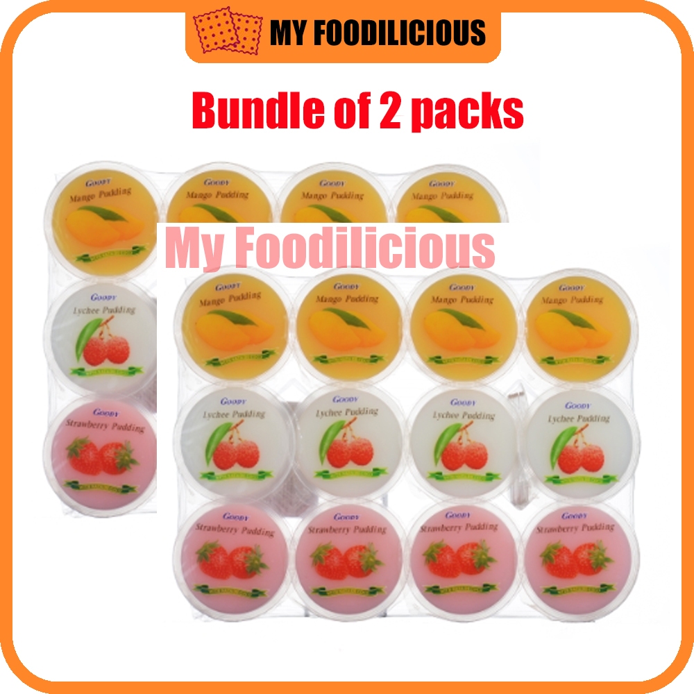 Goody Mango/ Mix Fruits Pudding 12cups 80g Mango/Lychee/Strawberry ...