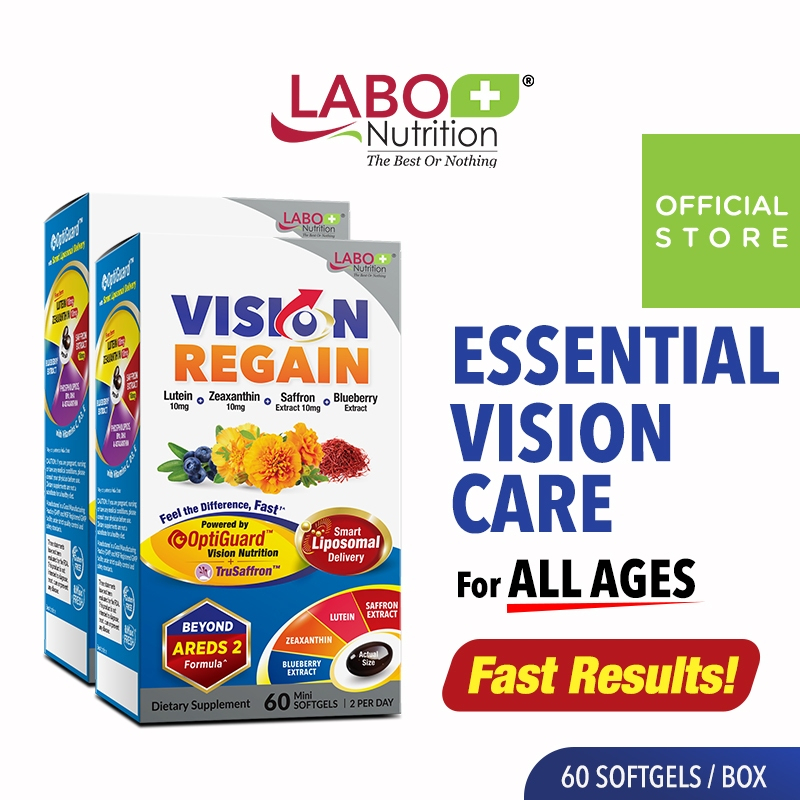 [2 Boxes] LABO VisionREGAIN - Lutein Zeaxanthin Eye Saffron Extract ...