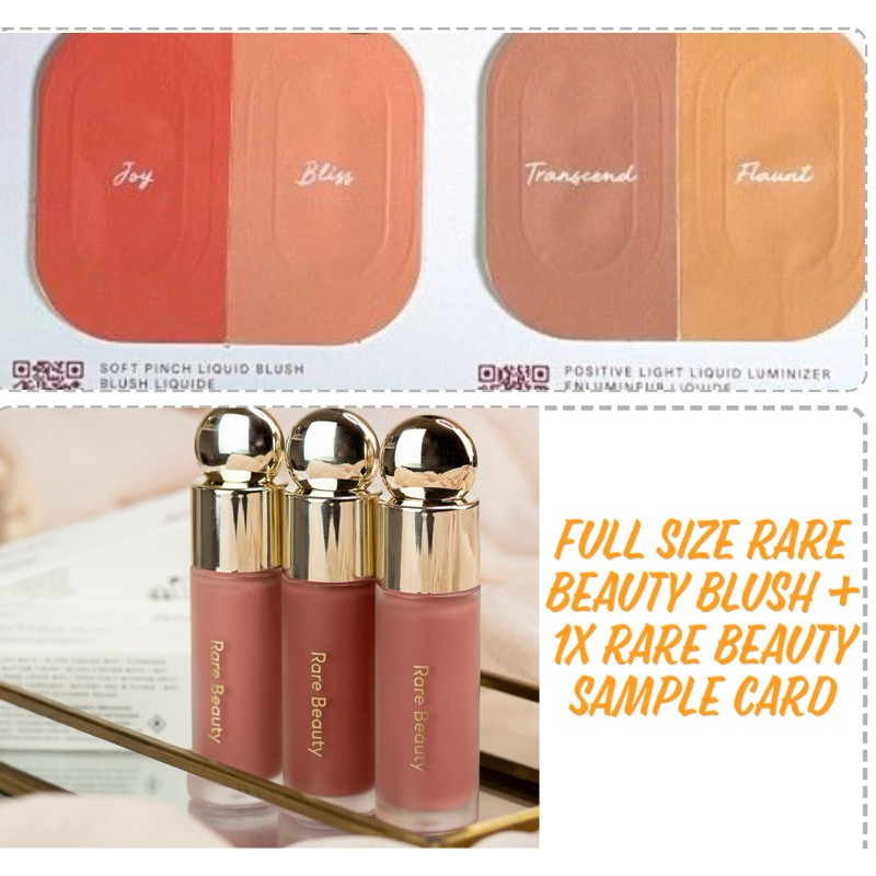 rare beauty blush + 1 rare beauty sample card | Shopee Singapore