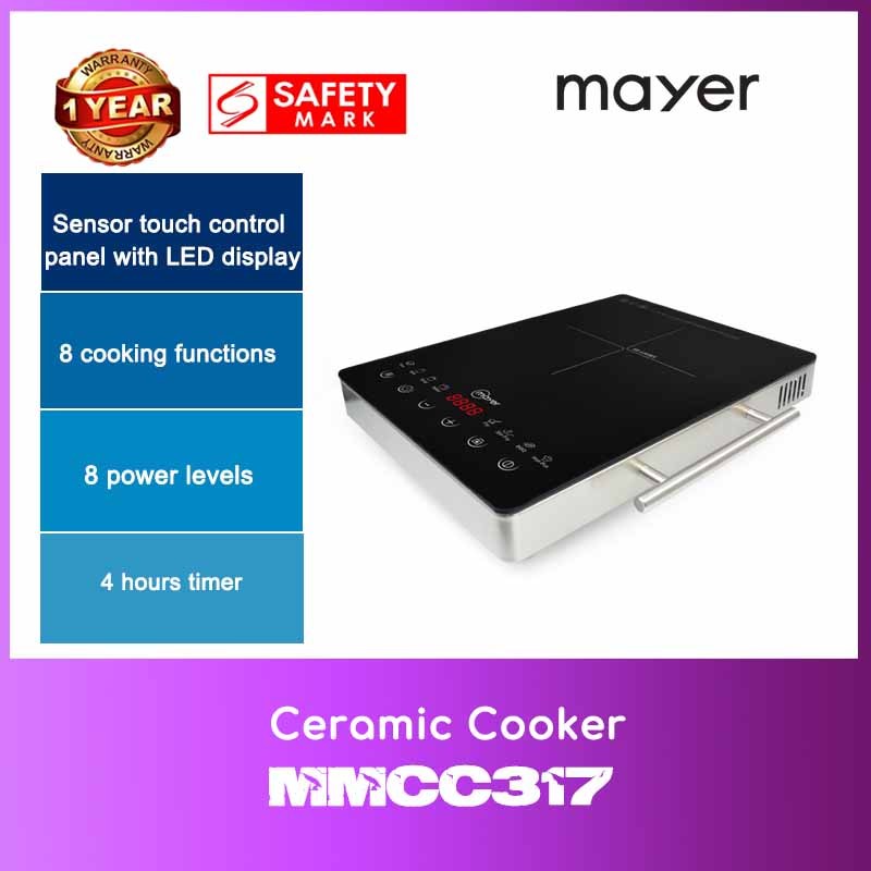 Mayer MMCC317 Ceramic Cooker WITH GRILL PLATE 2000W | Shopee Singapore