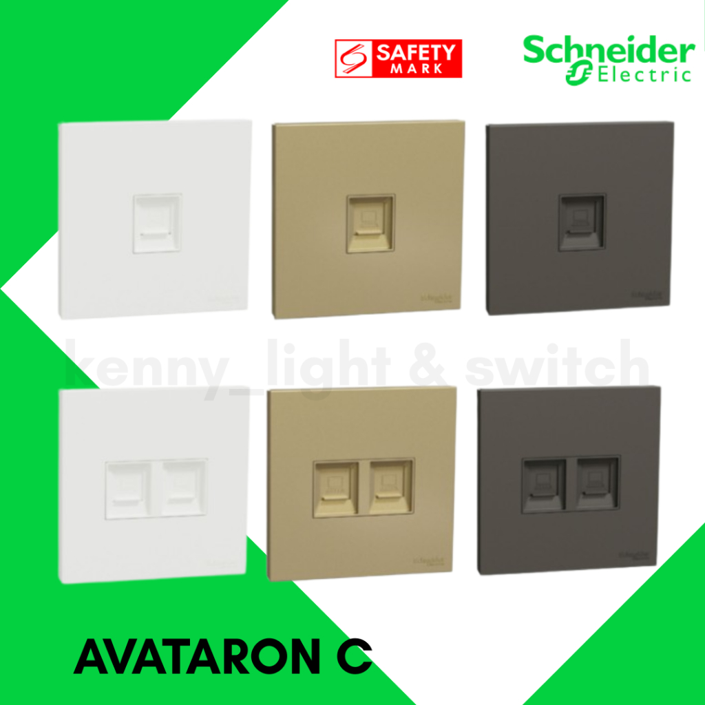 Schneider Avataron C RJ45 Cat 6 Data Socket (1 Gang / 2 Gang) | Shopee ...