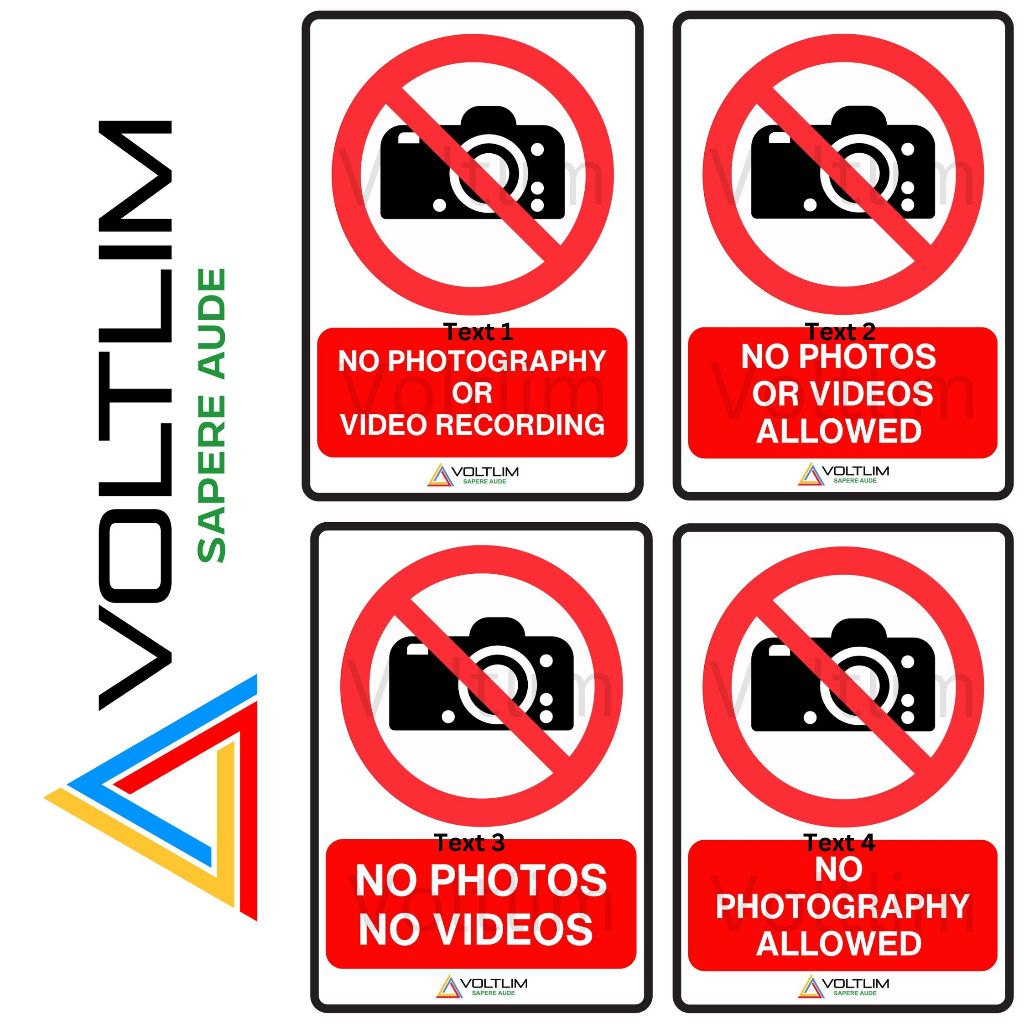 No Photography or Video Recording Prohibition Symbol Stop Sign Label ...