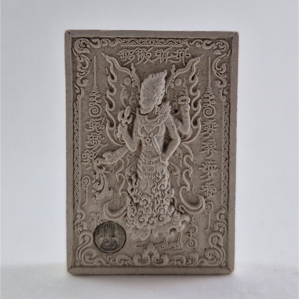 Kruba Krissana Narai (Vishnu) with temple code, crashed gems and rubies ...
