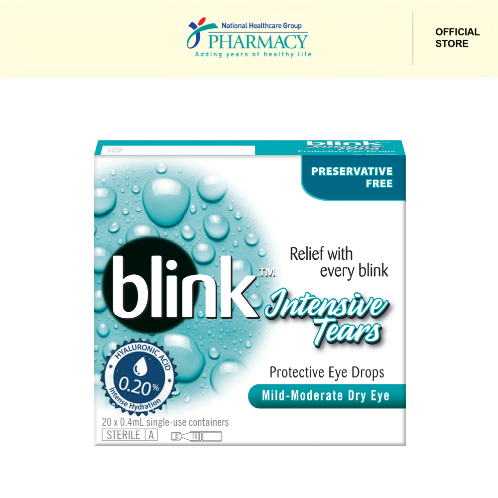 Blink Intensive Tears Eye Drops 0.4ml 20s / Blink Intensive Tears Eye Drops 15ml | Shopee Singapore