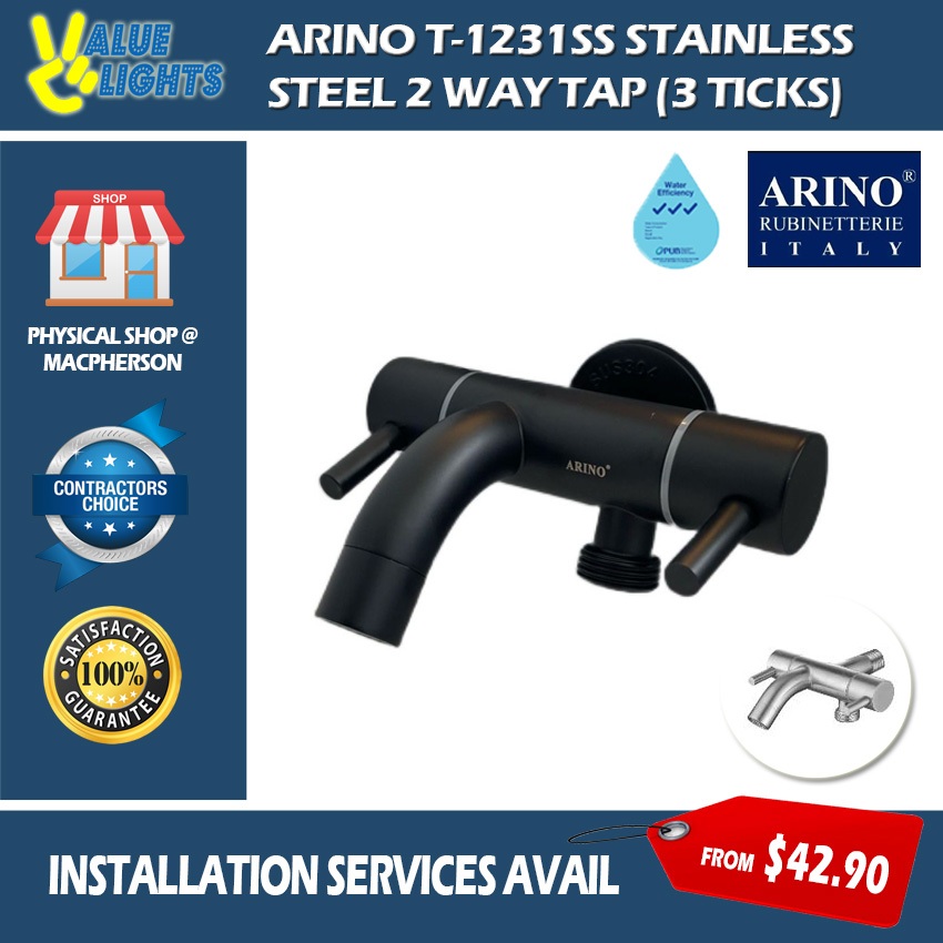 Arino Lever Handle Two Way Tap Stainless Steel Matte Black T-1231SS / T ...