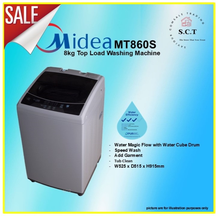 Midea MT860S - 8kg Top Load Washing Machine | Shopee Singapore