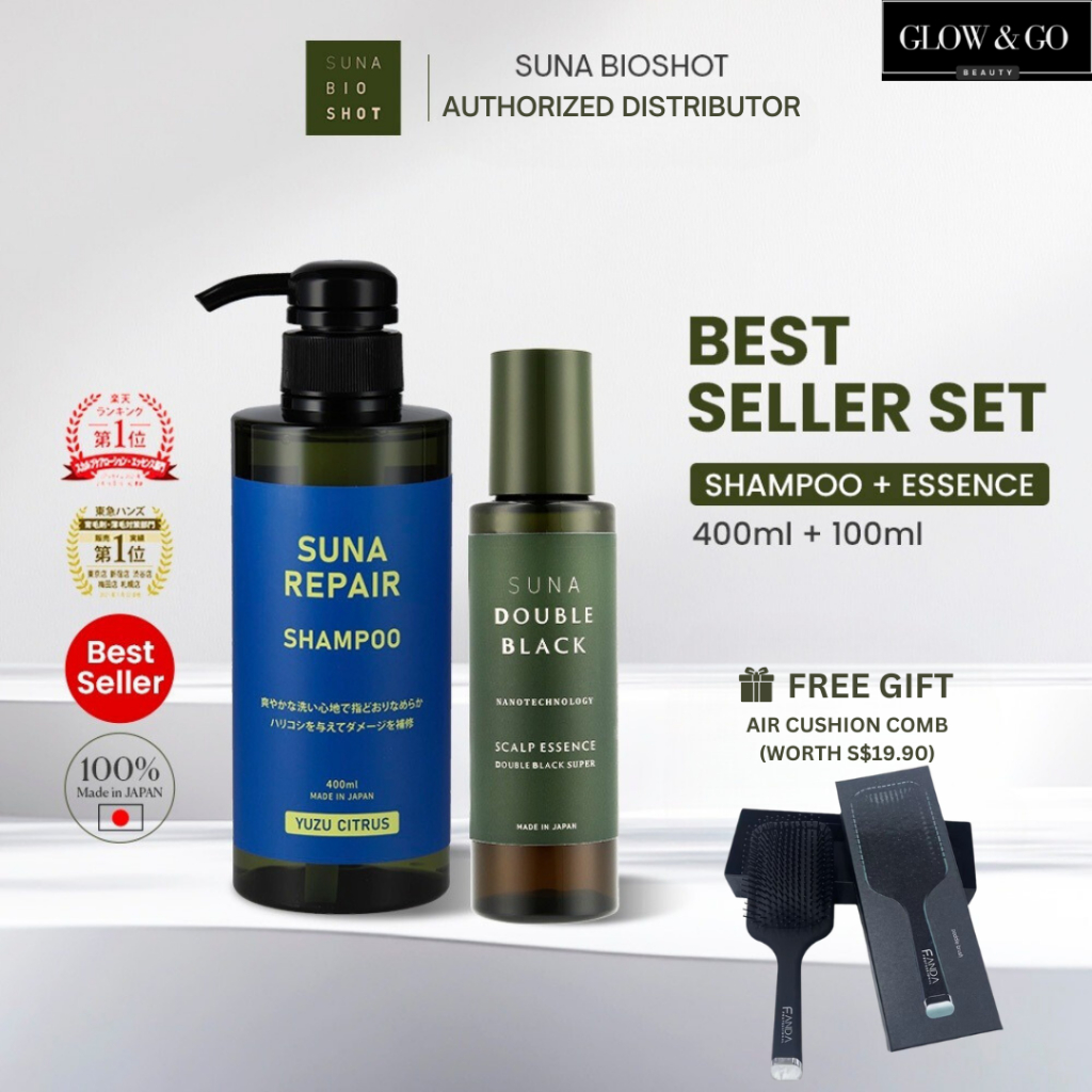 SUNA Hair Growth Serum Essence 100ml + Anti Hair Loss Shampoo 400ml ...
