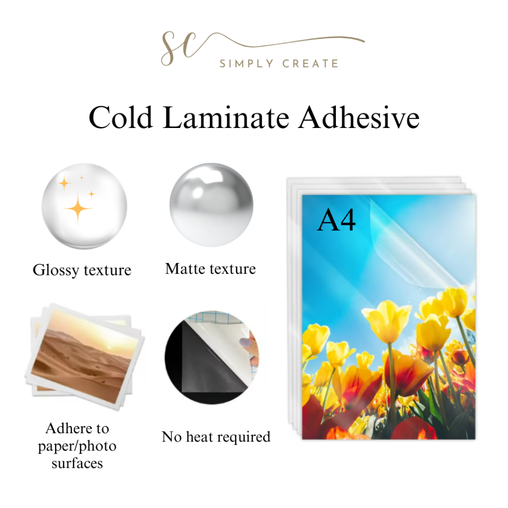 A4 Cold Sticker Laminate Transparent Glossy Matte Photo cover craft ...