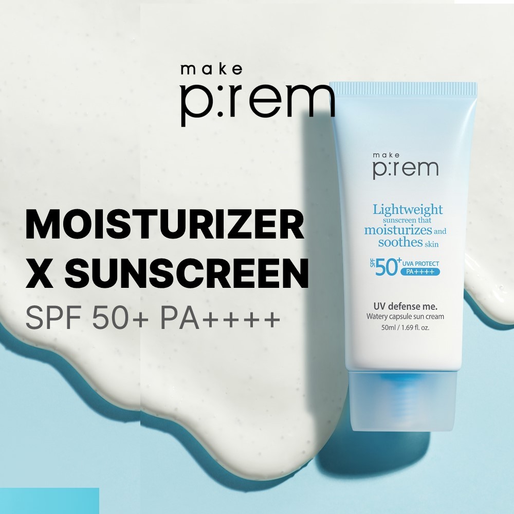 MAKE PREM UV Defense Me. Watery Capsule Face Sunscreen Sunblock SPF 50 ...