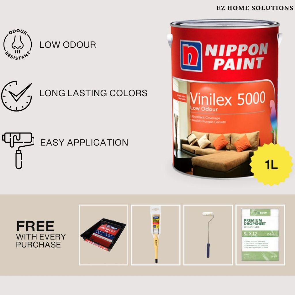 [ FREE PAINTING KIT ] Nippon Vinilex 5000: Premium Emulsion Paint for ...