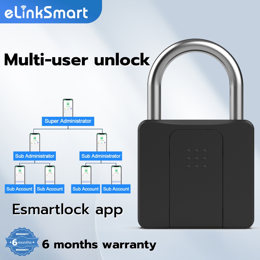 Multiple personnel Fingerprint Padlock With Key Smart HDB Door Lock ...