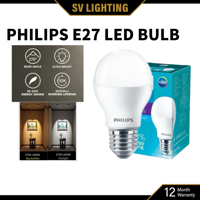 ORIGINAL PHILIPS E27 ESSENTIAL GEN3 LED BULB 5W/7W/9W/11W/13W | Shopee Singapore