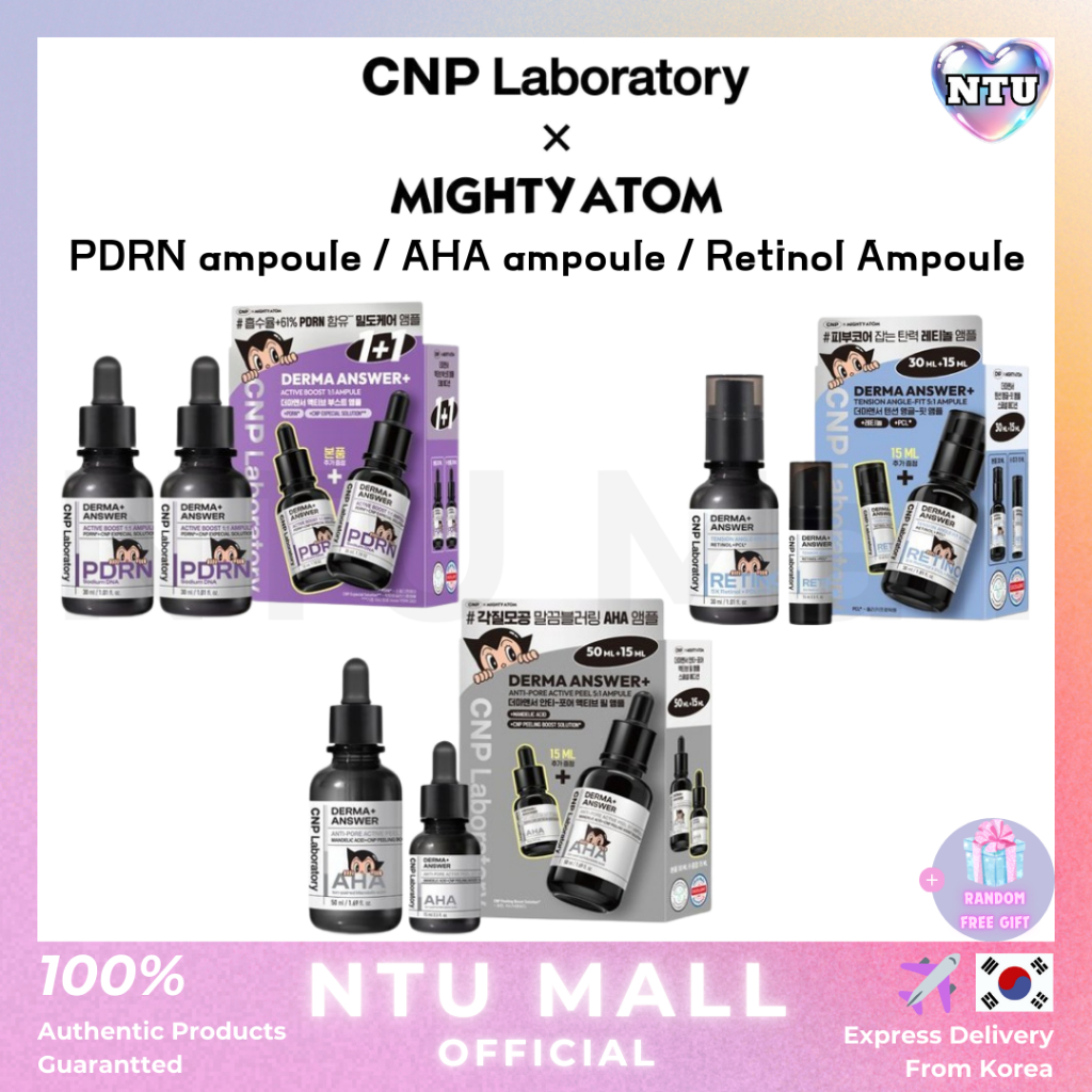 [NEW] CNP x ATOM Collaboration Derma PDRN / AHA / Retinol Ampoule Set | Shopee Singapore