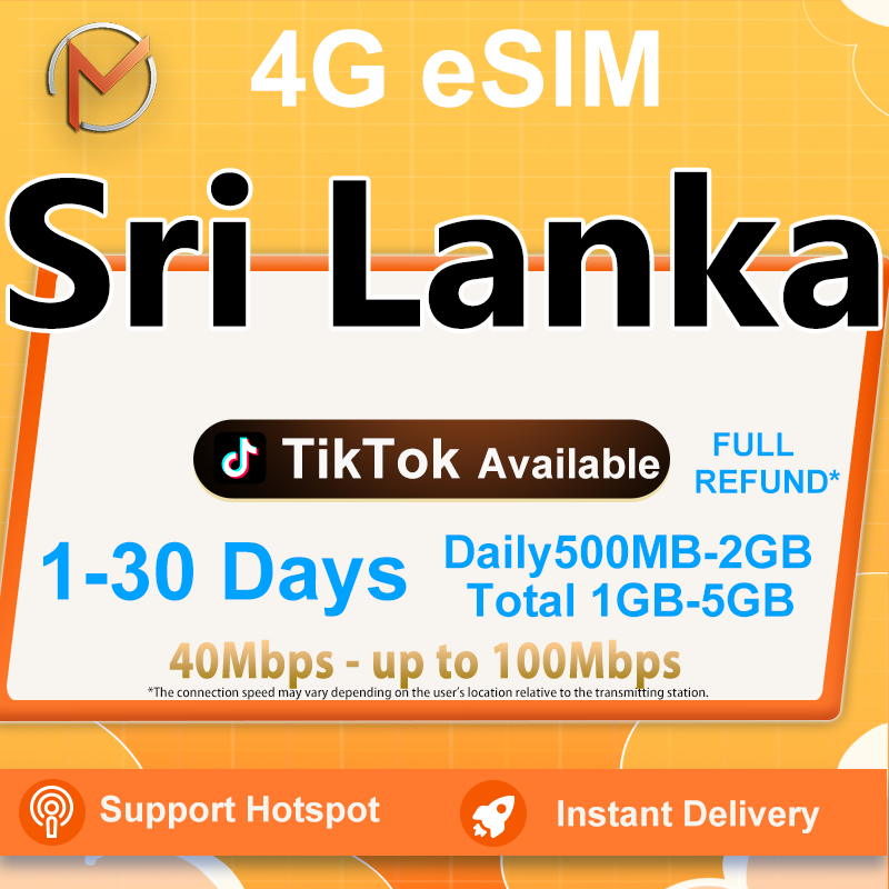 Sri Lanka eSIM 1-30 Days Unlimited 4G Data eSIM Sri Lanka Sri Lanka SIM ...