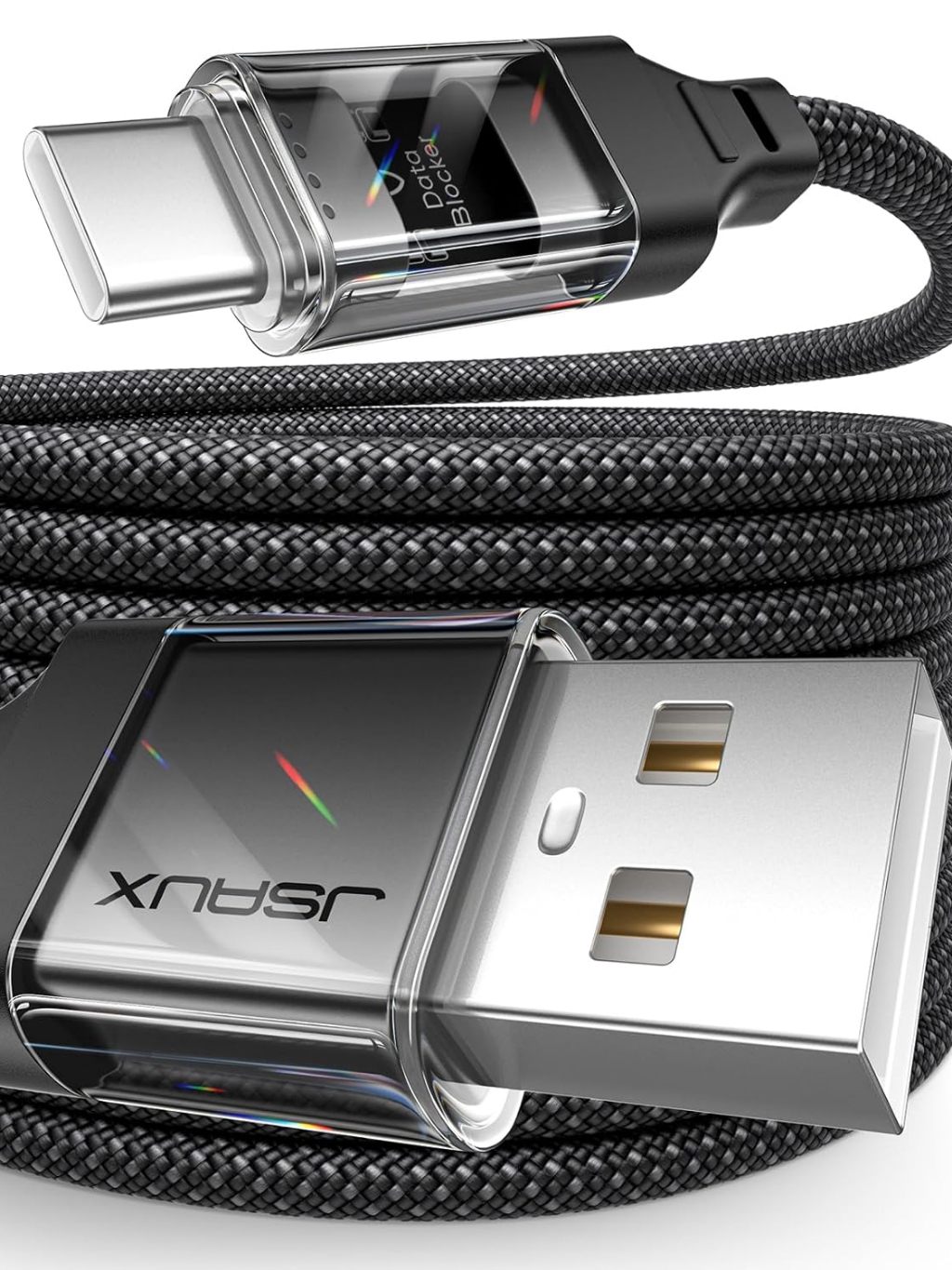 JSAUX Data Blocker USB-C Cable Charge-Only USB-A to USB-C Charging Cables Protect from Juice ...