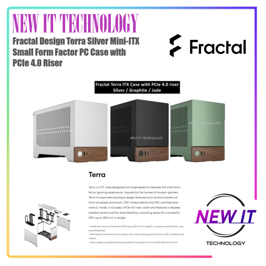 Fractal Design Terra Mini-ITX ITX Small Form Factor 10.4liter SFX,SFX-L ...