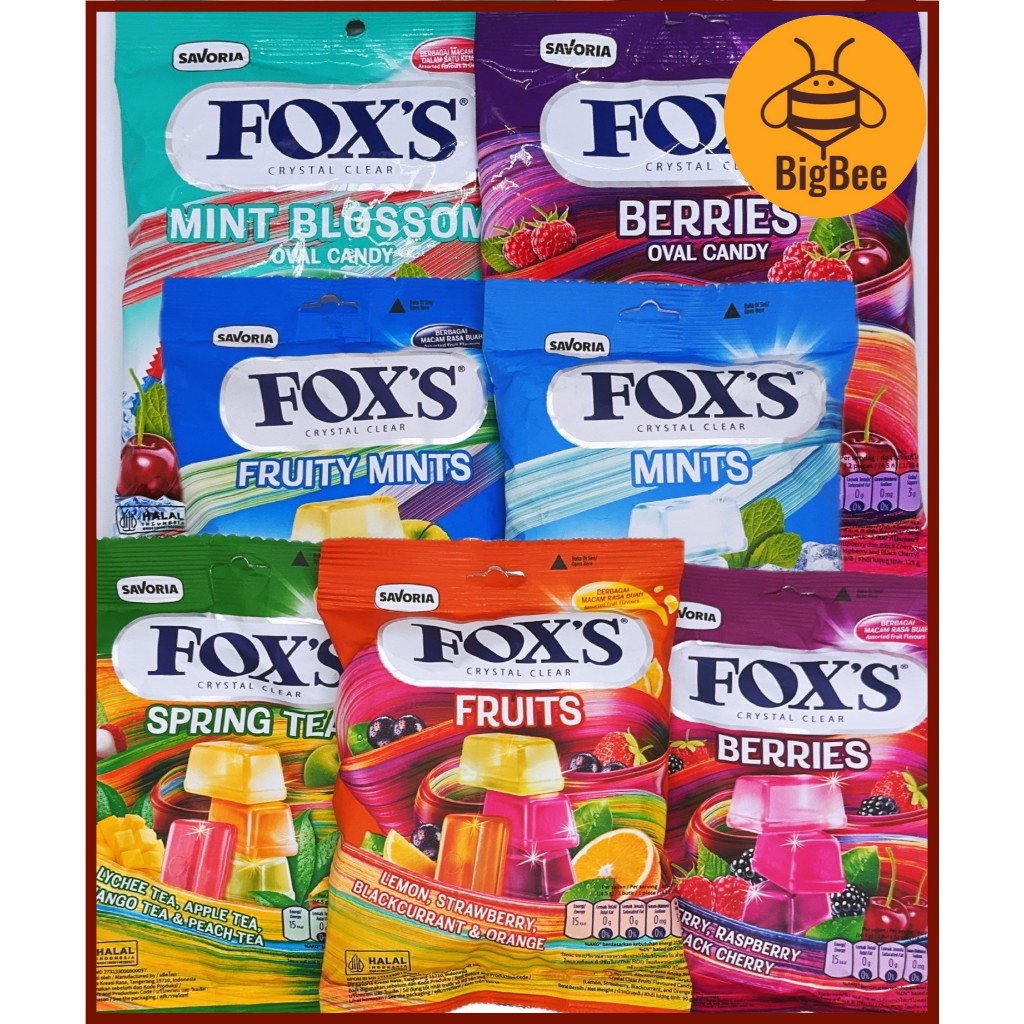 Fox's Crystal Clear Candy - 90g - 125g/pkt (Halal) Mints / Fruits / Berries / Fruity Mints ...