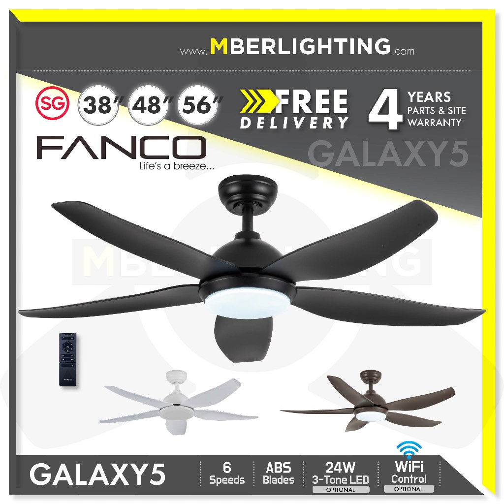 [Fast Cooling] Fanco Galaxy 38/48/56” high-speed ceiling fan for new ...