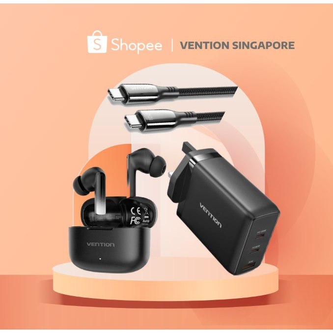 Vention X Shopee Brand Box - Vention 100W Charger 100W Charging Cable ...