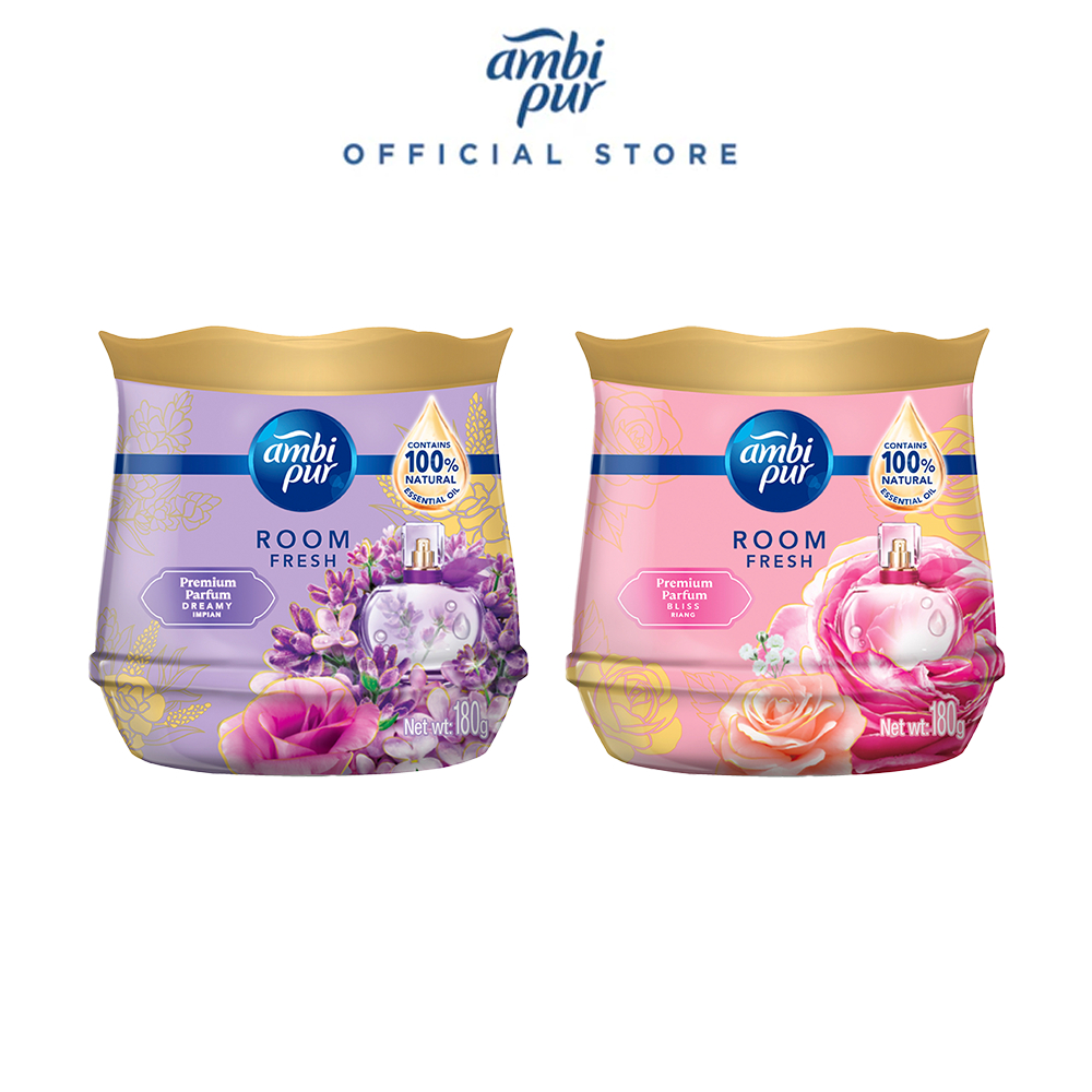 (Bundle of 2) Ambi pur Room Gel Air Freshener Premium Parfum Bliss & Dreamy 180g | Shopee Singapore