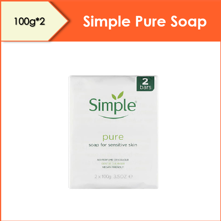 Simple Pure Soap Bar For Sensitive Skin, 100g (2 bars in one pack ...