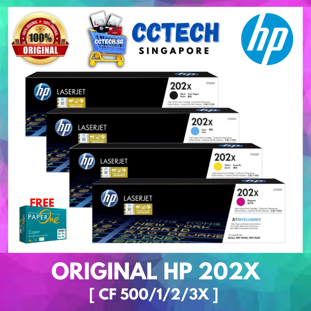 ORIGINAL HP 202X Toner Cartridge Black Cyan Yellow Magenta [CF500/1/2 ...