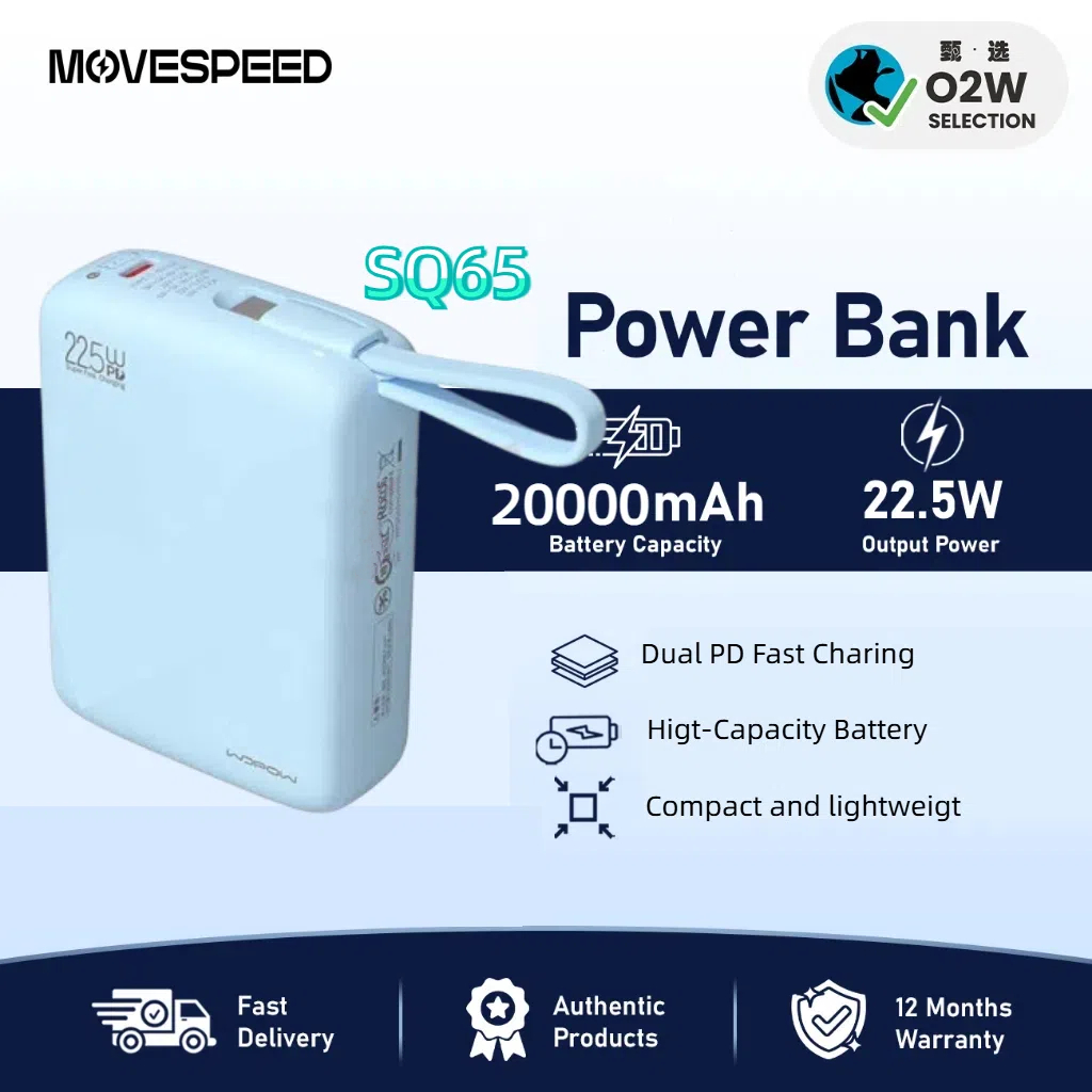 WOPOW SQ65 20000mAh Mini Power Bank / Dual PD Fast Charging PowerBank ...