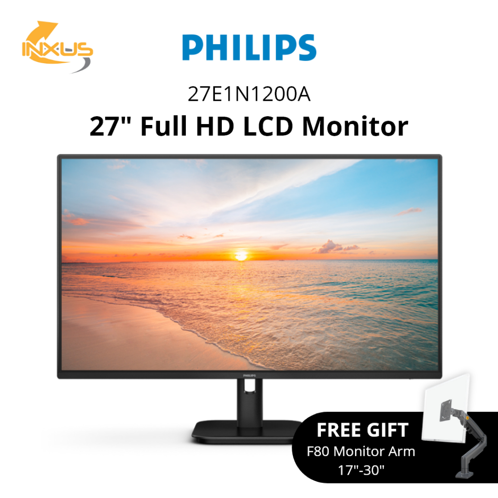 Philips 27E1N1200A 27" Full HD LCD 100Hz IPS Monitor - Free F80 Monitor Arm White | Shopee Singapore