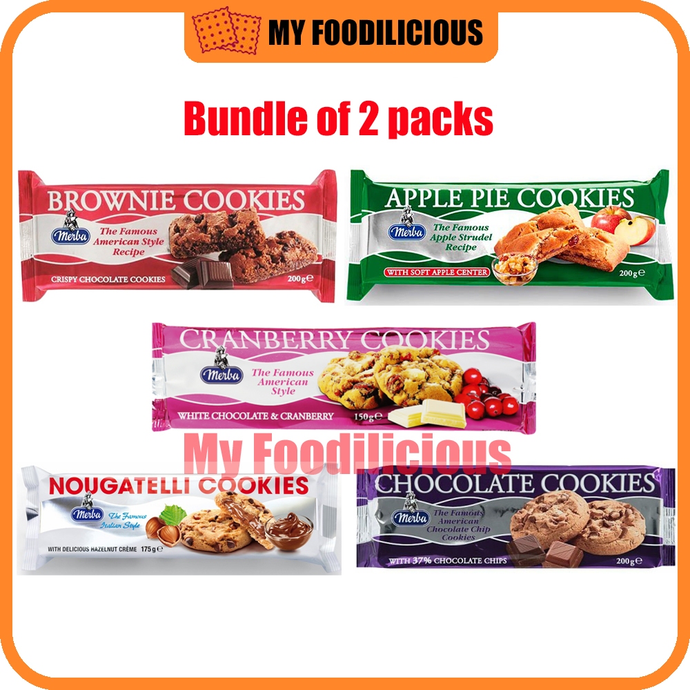Merba Cookies Chocolate 200g/ Apple Pie 200g/Brownie 200g/ Cranberry ...