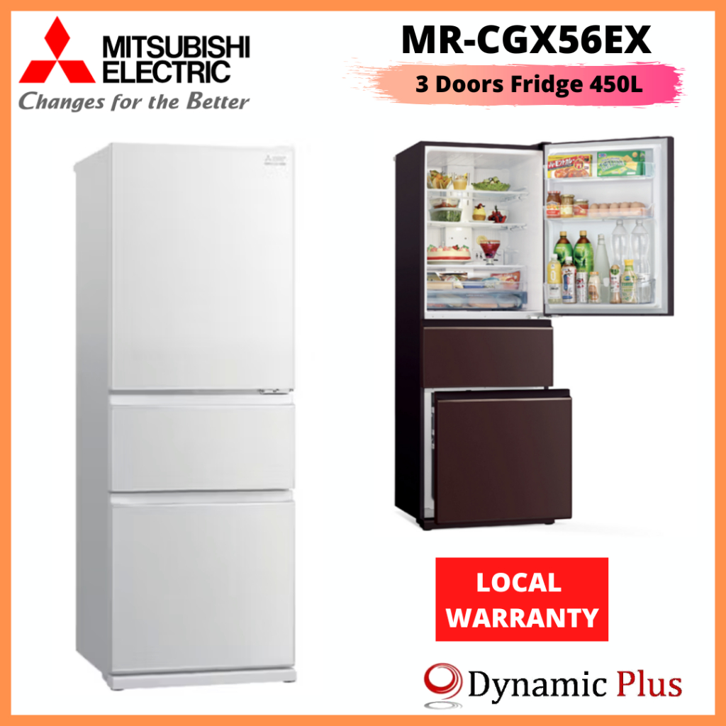 Mitsubishi MR-CGX56EX 3 Doors Bottom Freezer Fridge 450L | Shopee Singapore