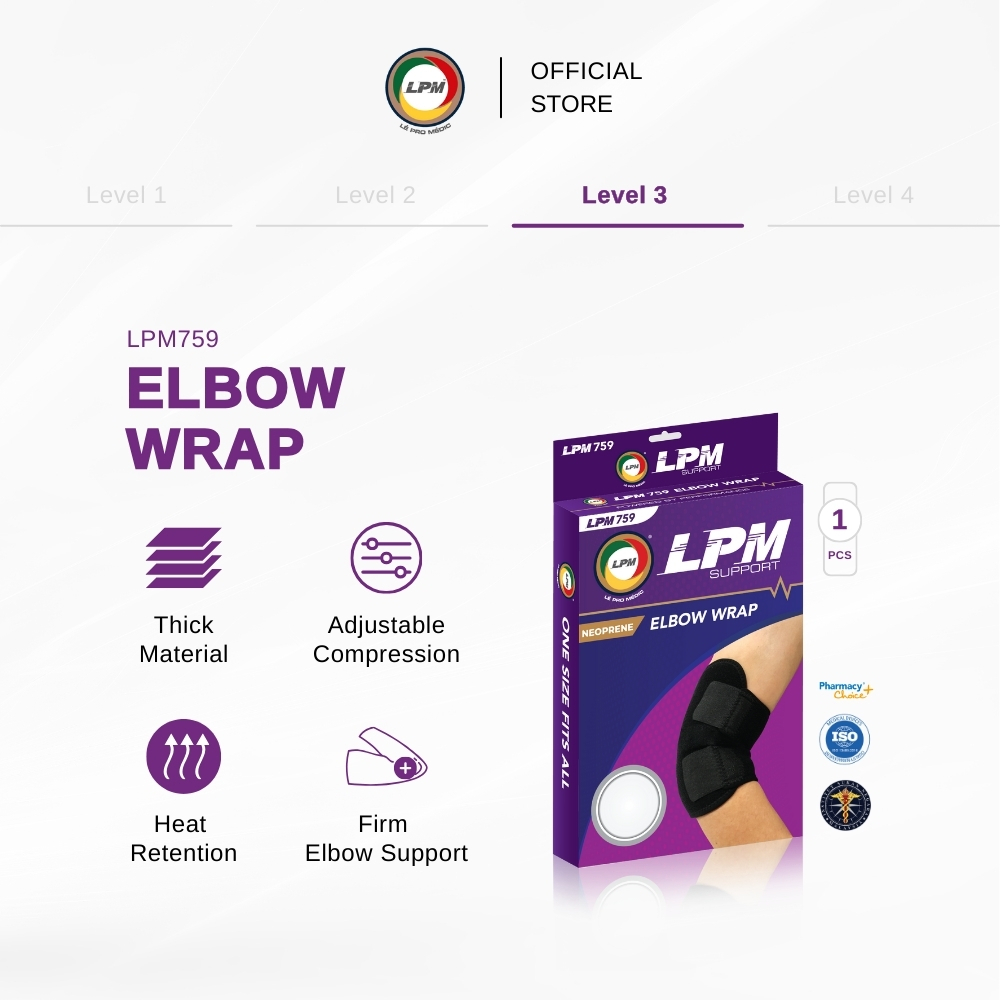 LPM Elbow Guard 759 Adjustable Elbow Support Relief Tendinitis Bursitis ...