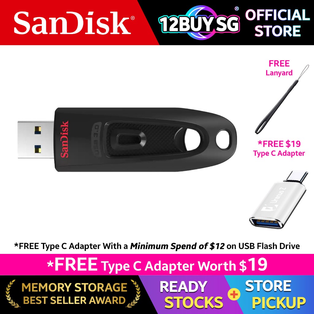 SanDisk Ultra USB 3.0 Flash Drive Thumb Drive 130mb/s 64GB 128GB 256GB ...
