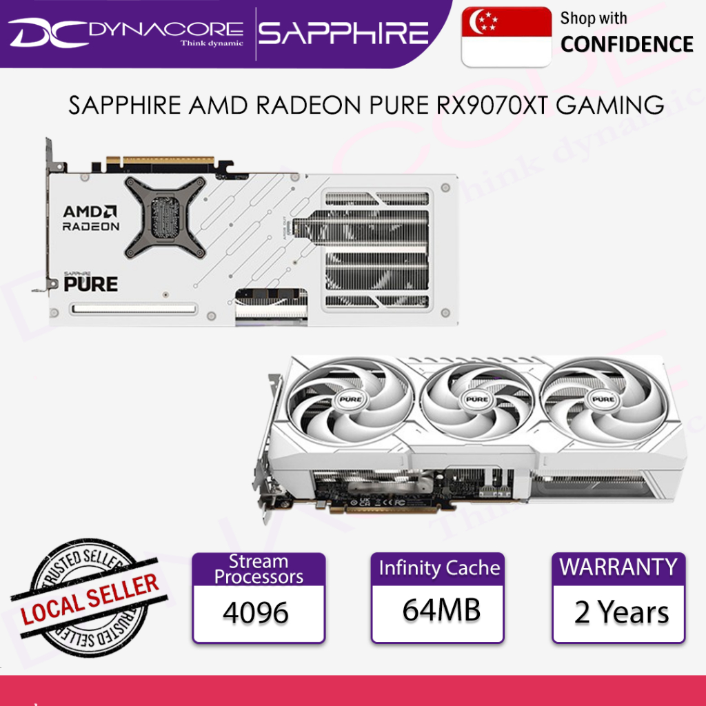 Sapphire Pure Radeon RX 9070 XT Gaming OC 16GB GDDR6 PCI-Express ...