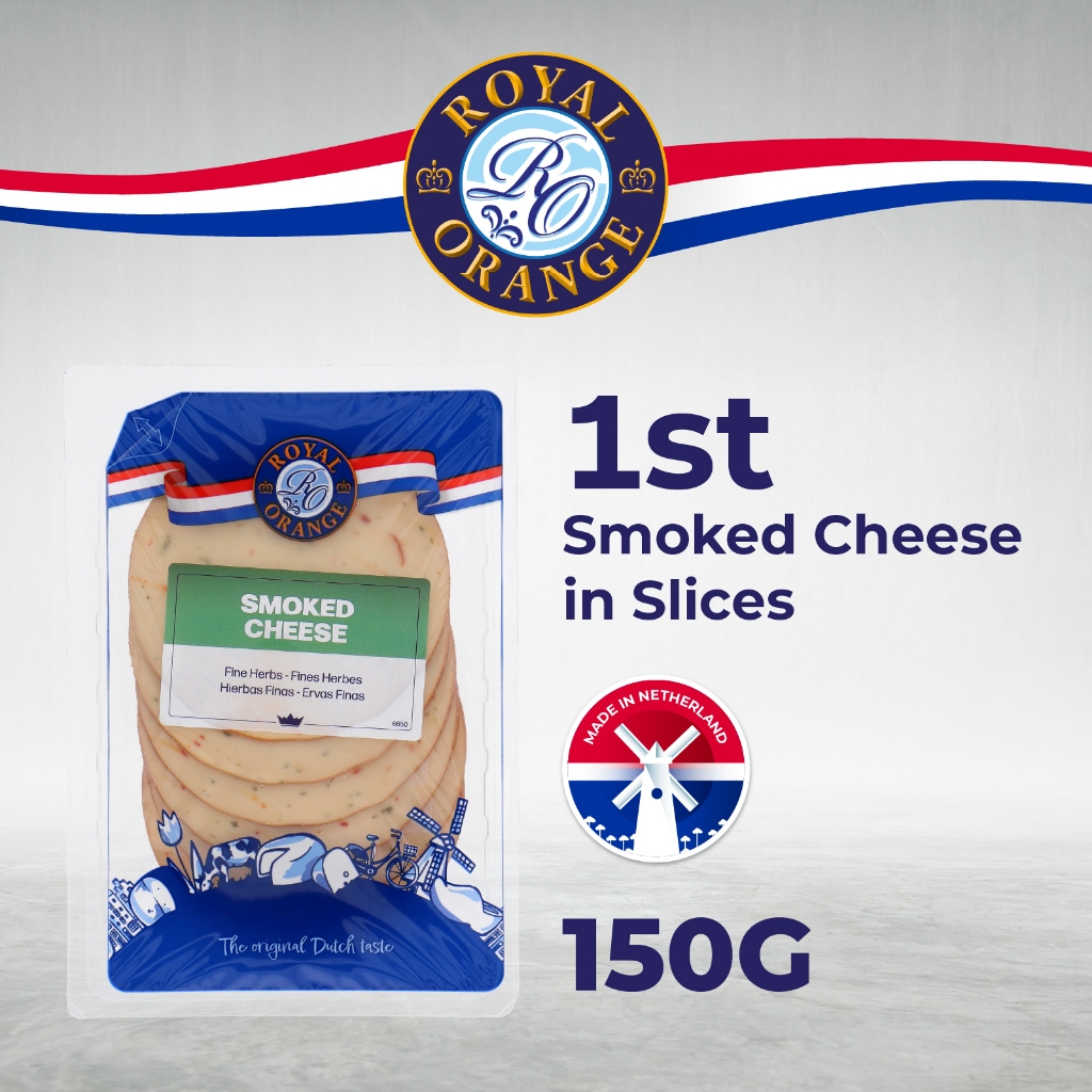 Royal Orange Smoke Sliced Cheese with Herbs 150G | Shopee Singapore