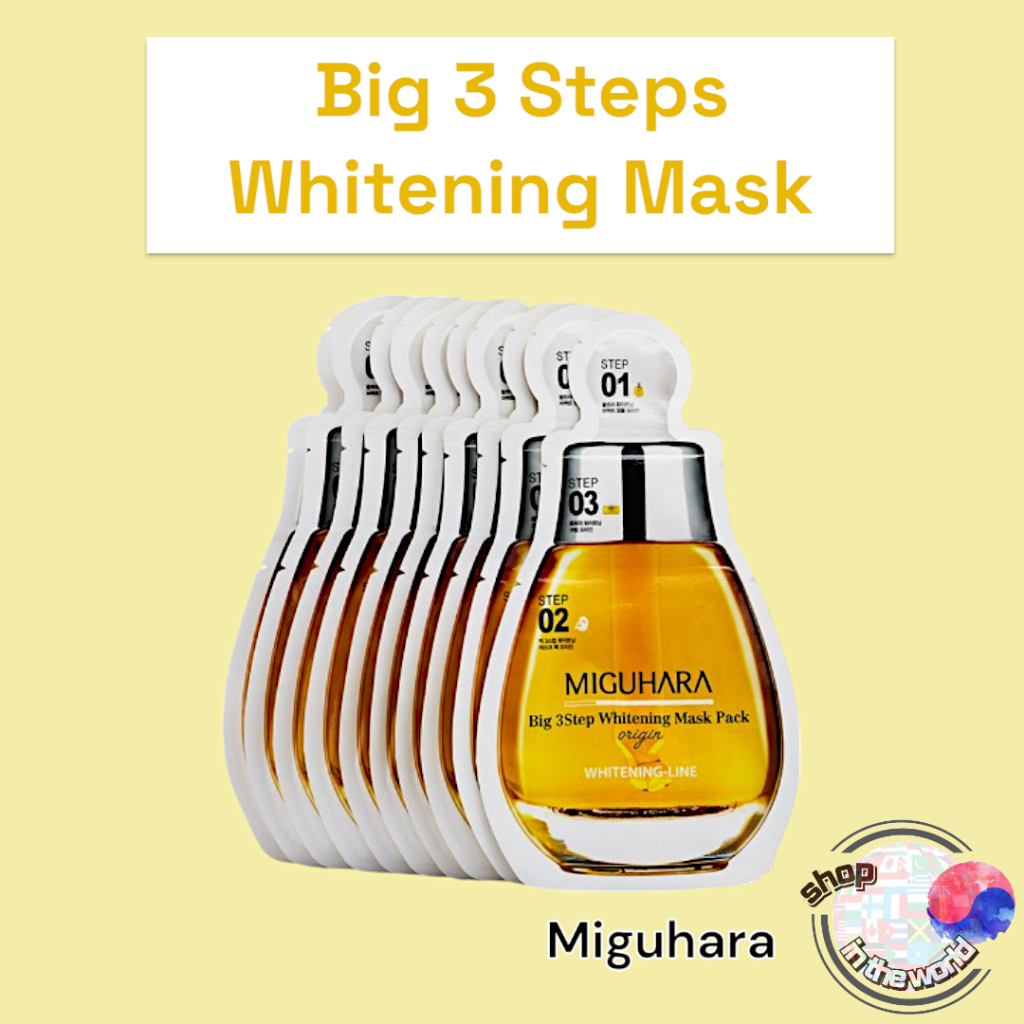 Miguhara Big3 Steps Whitening Mask Pack Origin,10 Units(1set),Korean ...