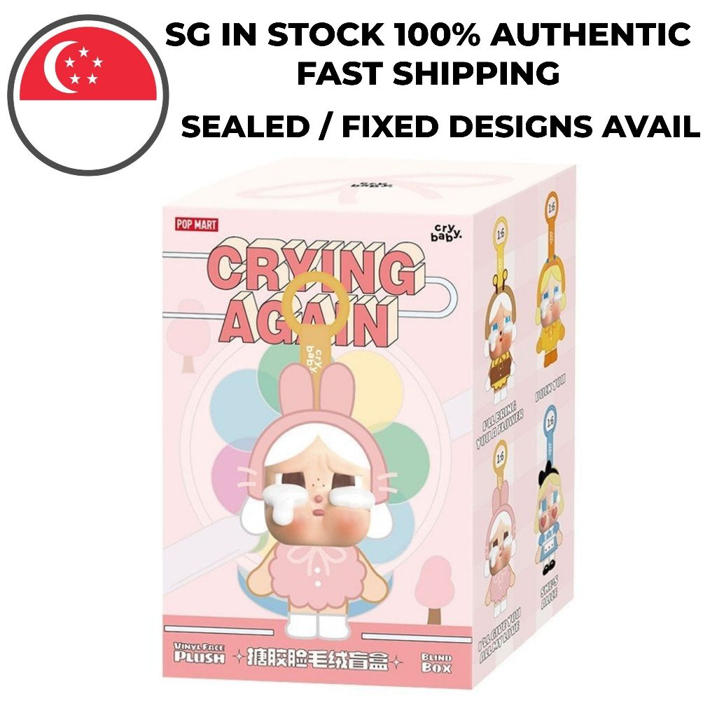 SG IN STOCK Pop Mart CryBaby Crying Again Series Vinyl Face Plush SING ...