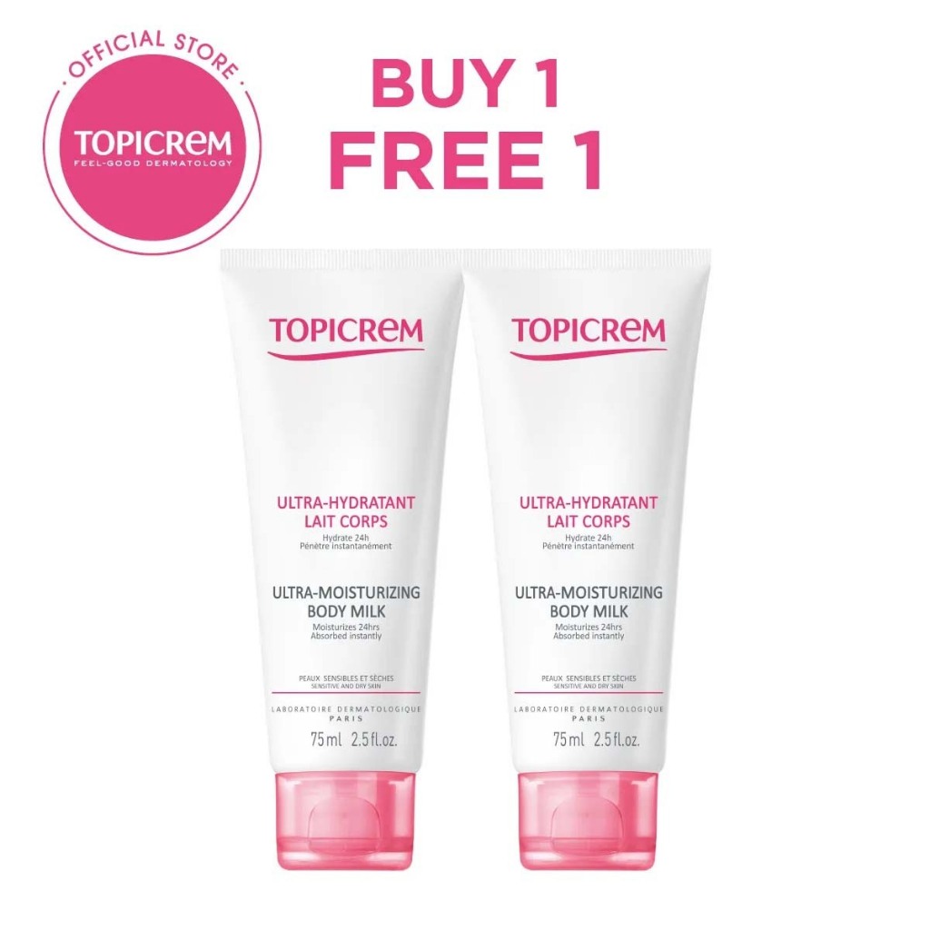 [Bundle] Buy 1 Free 1 Topicrem Ultra-Moisturizing Body Milk (75ml ...