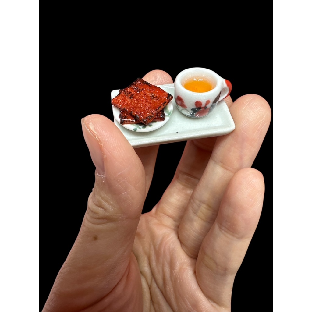 Handmade Miniature Rougan, bak kwa, snacks with Chinese Tea, Clay ...