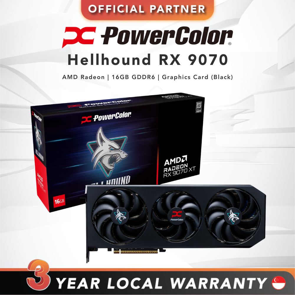Powercolor Hellhound AMD Radeon RX 9070 | 16GB GDDR6 | Graphics Card ...
