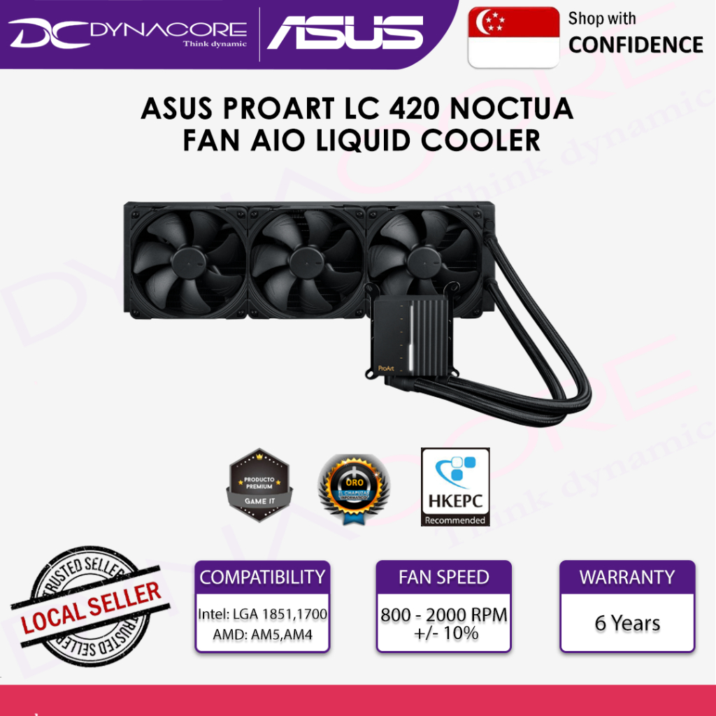 Asus ProArt LC 420 All-in-One CPU Liquid Cooler With Three Noctua NF ...