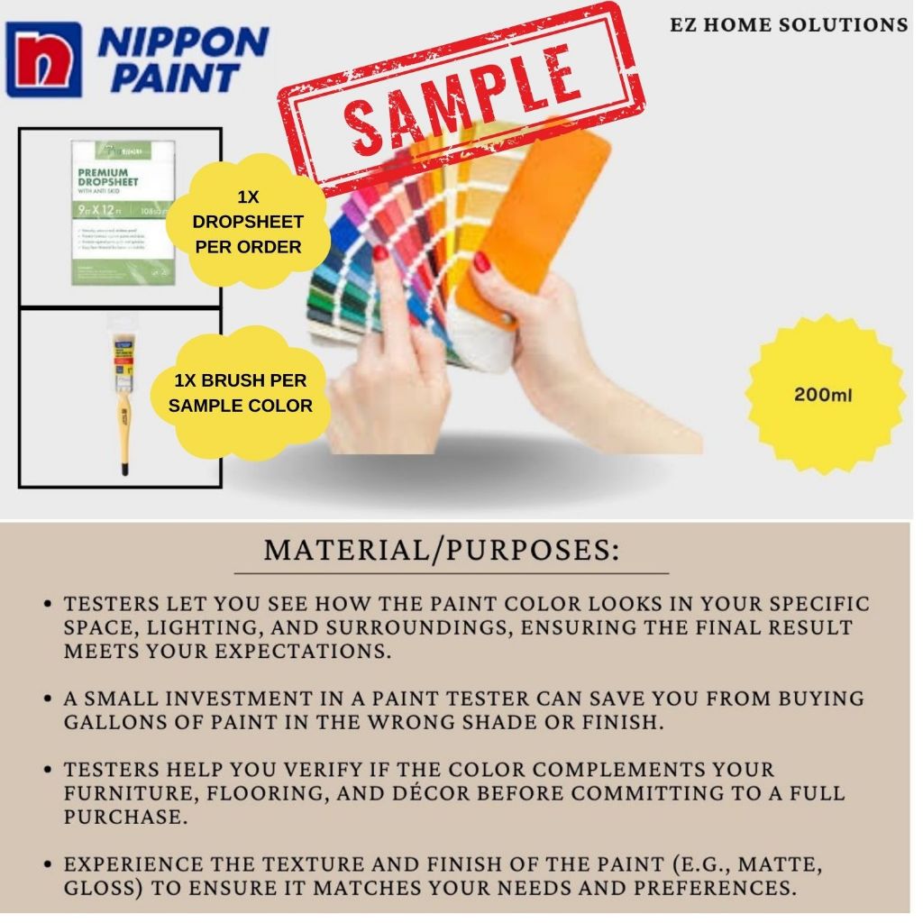 Paint Samples / Paint Tester – Nippon Paint Color Testing | (Repacked ...