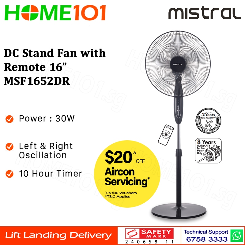 Mistral DC Stand Fan with Remote 16" MSF1652DR | Shopee Singapore