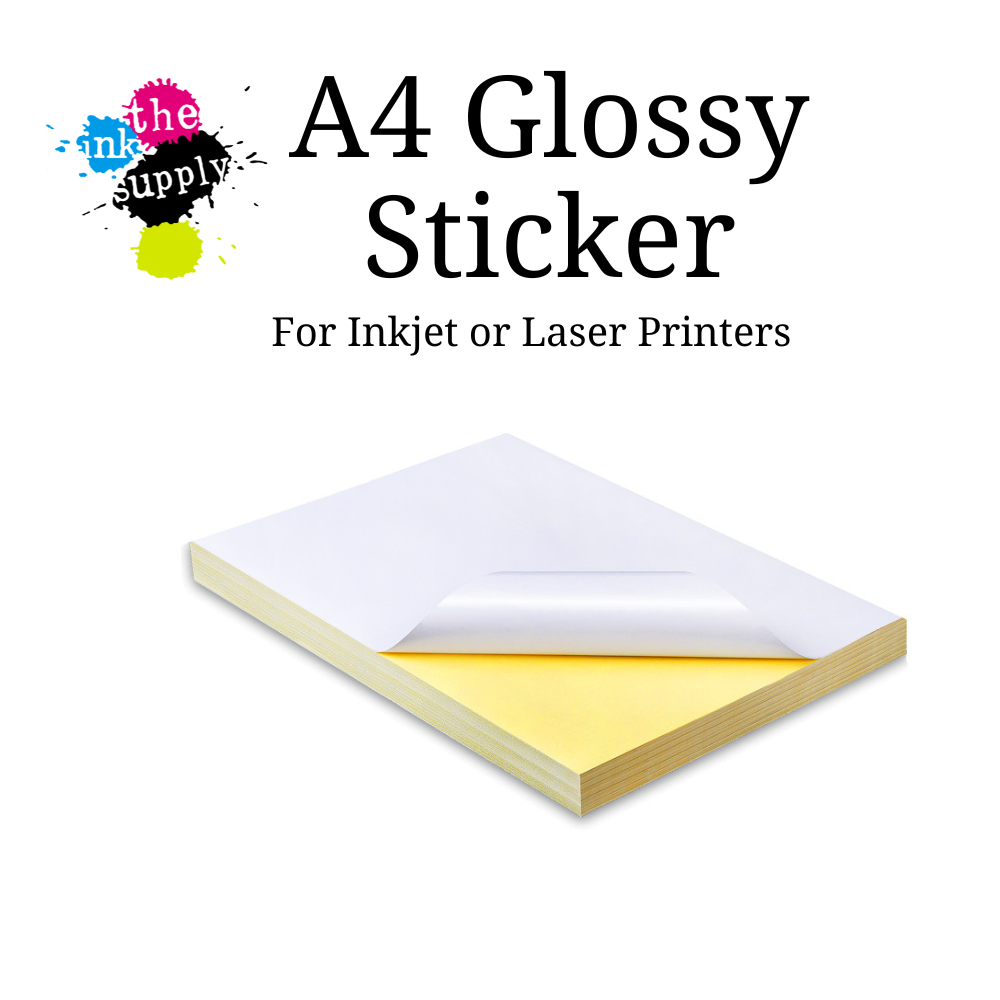 A4 Glossy Off White Adhesive Sticker Label Paper for Inkjet & Laser ...